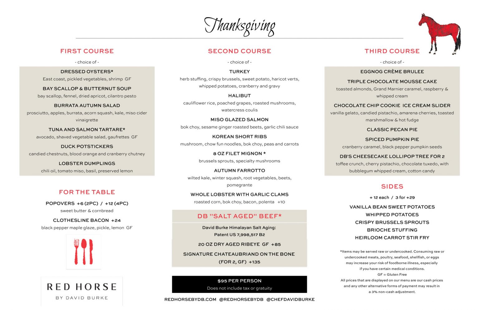 11/24 Thanksgiving Prix Fixe at Red Horse by David Burke - Red Horse ...