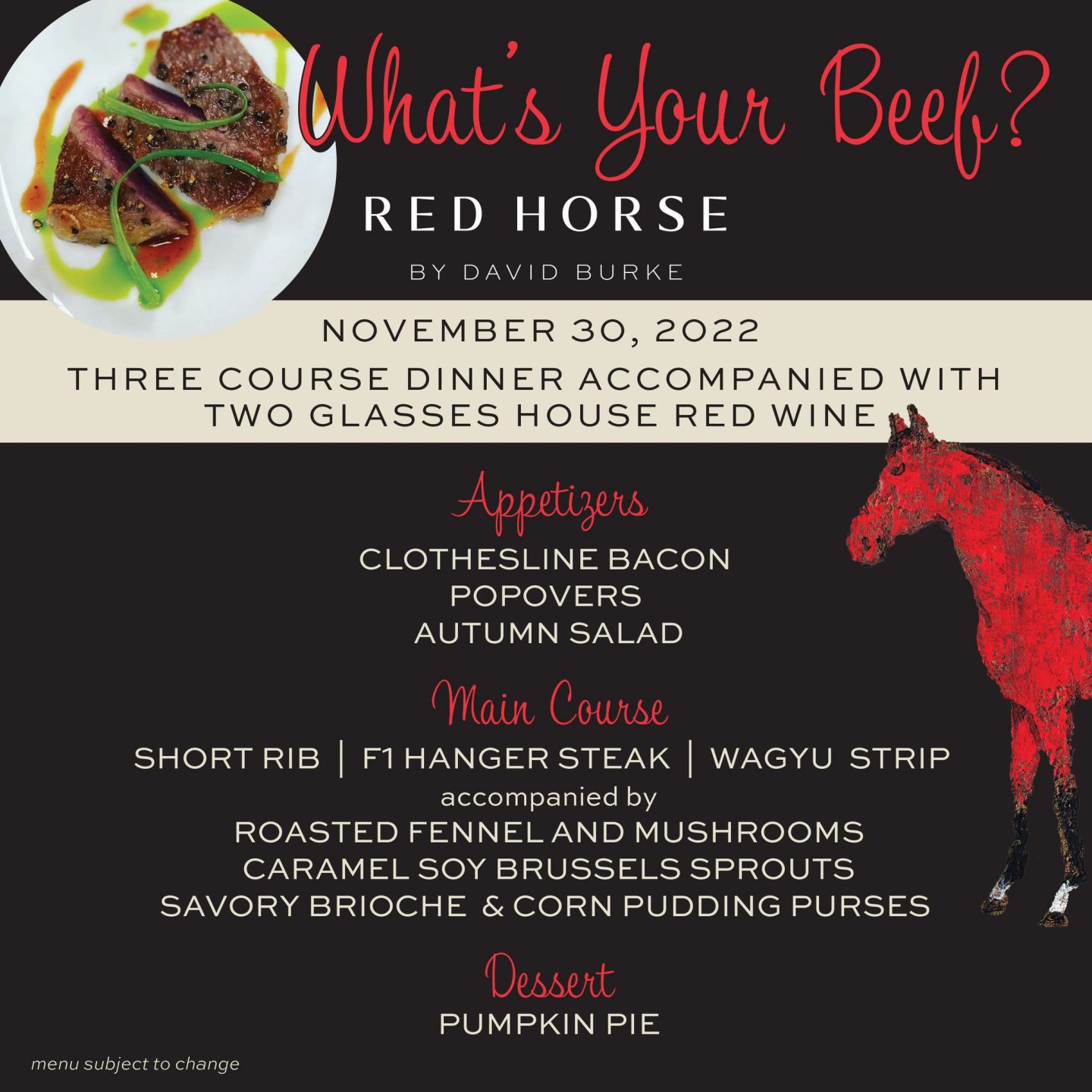 2/8 What's Your Beef? The original Steakhouse Dinner, recreated by Chef ...